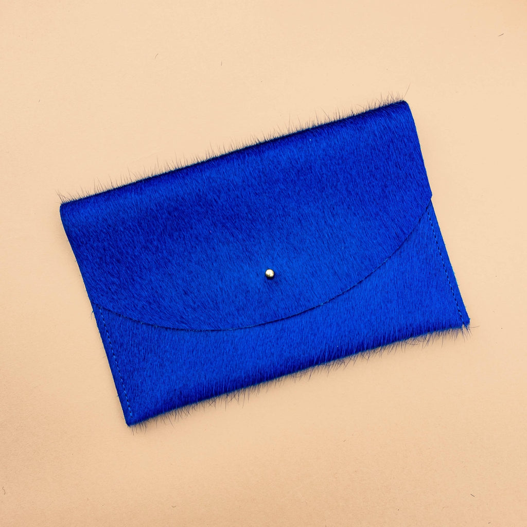 Lapis Hair on Hide Envelope Pouch – Iris & Stout